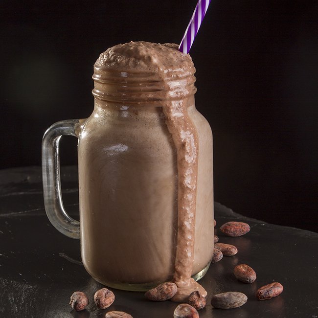 Frappé deslactosado de chocolate Pacari y canela - Tapas
