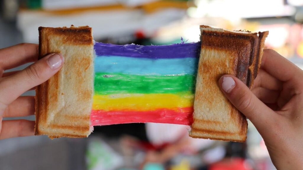How to prepare the viral rainbow grilled cheese sandwich in Tokyo - Tapas